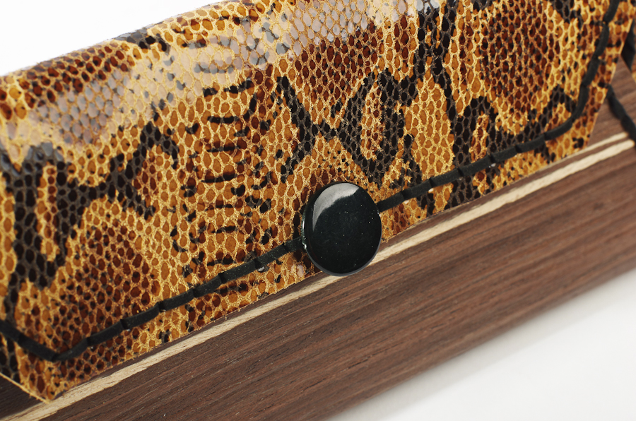Wood Clutch Snake Pattern Leather on Luulla